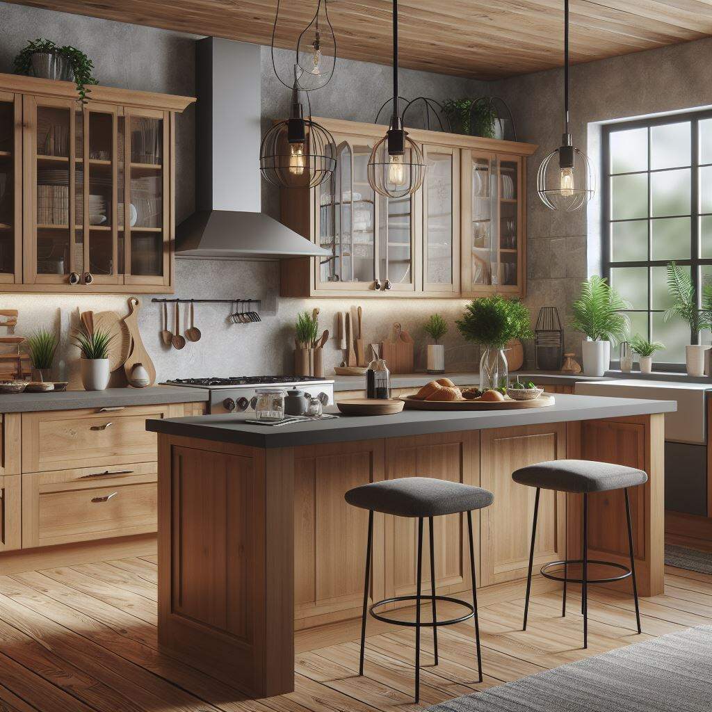 Wood Tone Kitchen Cabinets in Oak Creek, MKE | Natural